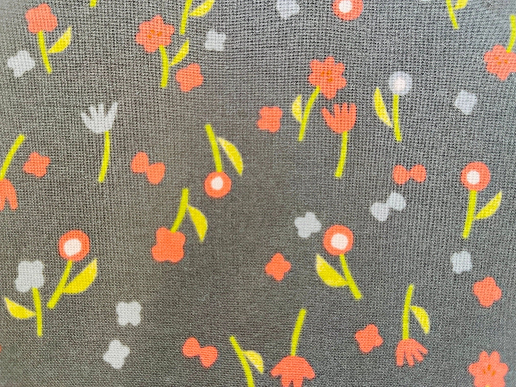 Get Neko and Tori Flower Picking Charcoal Fabric | FabricanaUS LLC